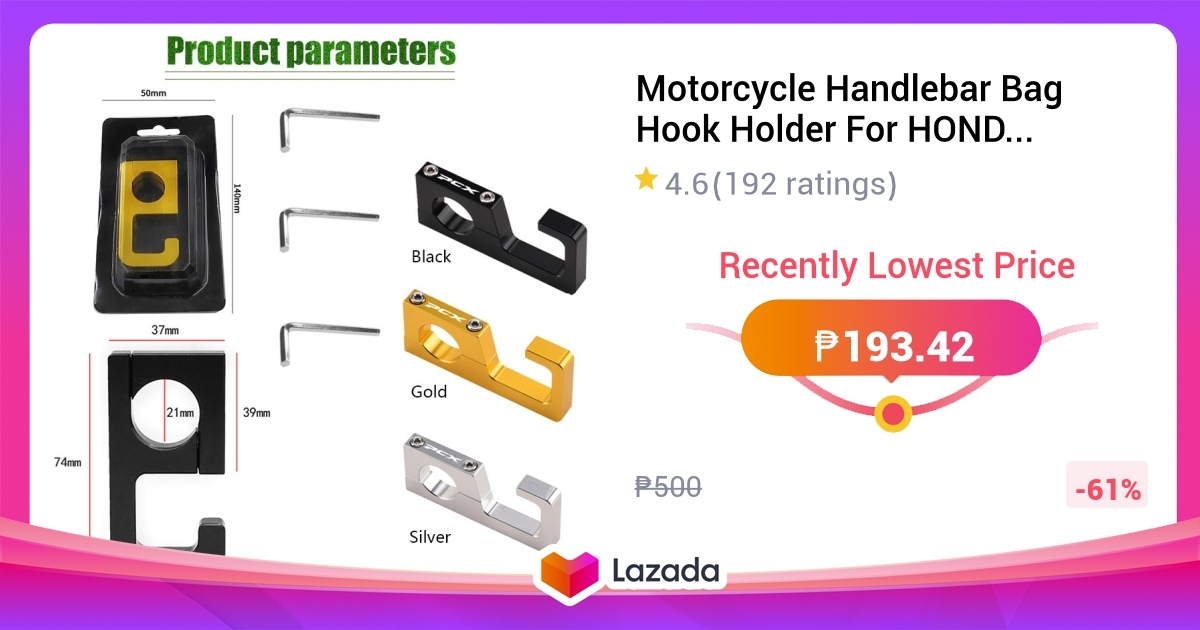Motorcycle Handlebar Bag Hook Holder For HONDA PCX 125 150 160 Heavy ...