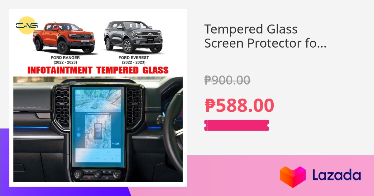 Tempered Glass Screen Protector for Next Gen Ford Ranger Everest Raptor ...