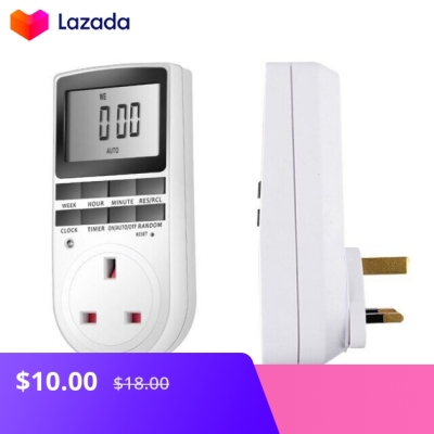 Digital Electric Timer Plug Socket Programmable Switch with 10 ON-Off ...
