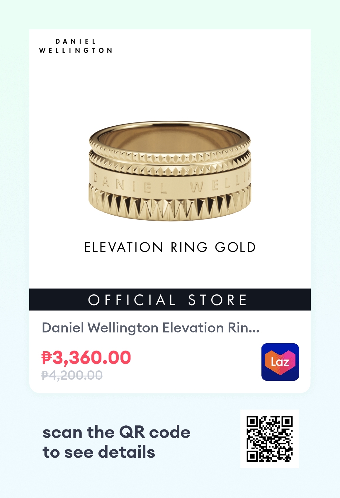 Daniel Wellington Elevation Ring Gold - Unisex Ring - Couple Rings ...