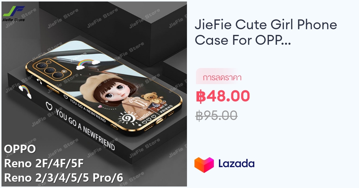 JieFie น่ารักสาวกรณีโทรศัพท์สำหรับ OPPO Reno 4F / 5F / 2F / 6Z / 7Z ...