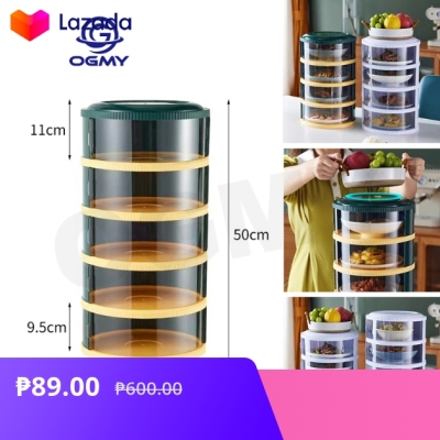 OGMY 5 Layer Food Storage Cover Sliding Door Stackable Keep warm Dust ...