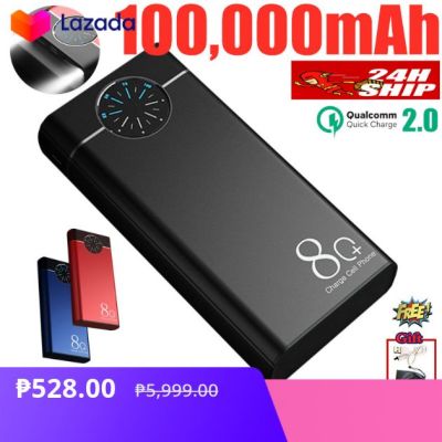 【COD】original 50000mAh/100000mAh Fast power bank origina 4 USB portable ...