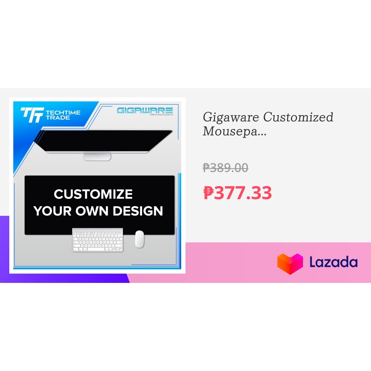 Gigaware Customized Mousepad Personalized Extended Gaming Mousepad ...