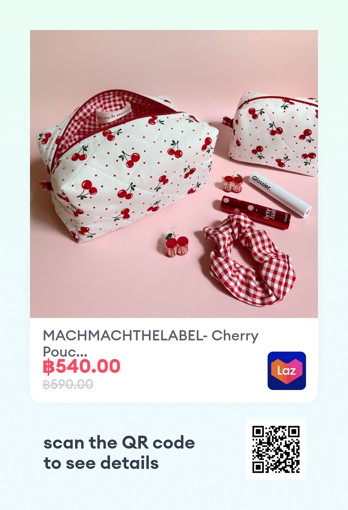 MACHMACHTHELABEL- Cherry Pouch กระเป๋าใส่ของ