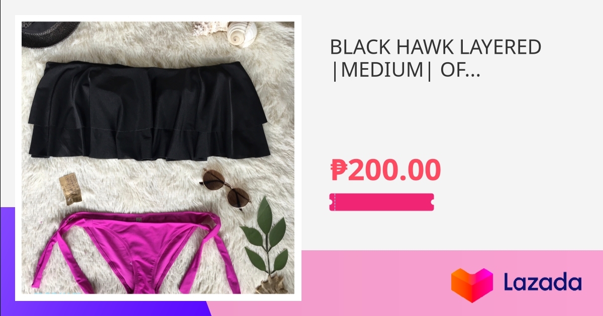 BLACK HAWK LAYERED |MEDIUM| OFF SHOULDER MAGENTA SELF-TIE BOTTOM TWO ...