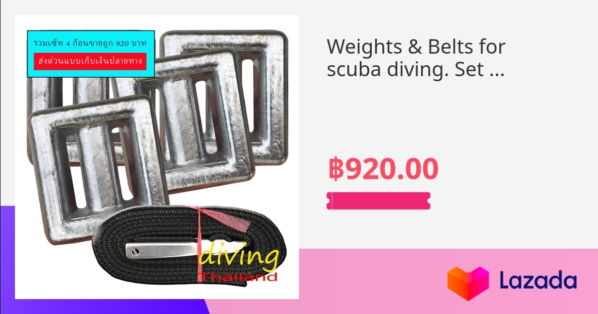 Weights & Belts for scuba diving. Set 4 pieces. Total weight 4 Kg.Lead ...