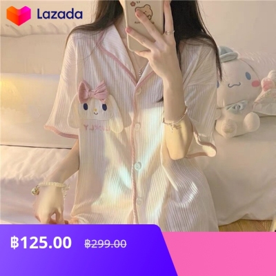 [ส่งเร็วพิเศษ!] BBboyy FZ🍕ชุดนอนน่ารักสไตล์เกาหลี ชุดนอนน่ารักๆ ชุดนอน คอตตอน แขนสั้นขาสั้น ผ้า ...