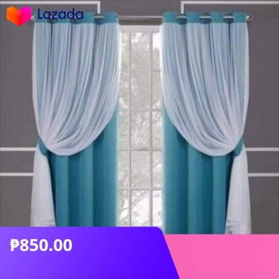 DOUBLE CURTAINS FABRIC KATRINA AND LINEN LACE 6FT 7FT 8FT AVAILABLE ...