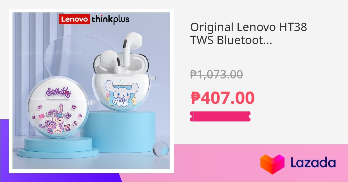 Original Lenovo HT38 TWS Bluetooth Earphone Mini Wireless Earbuds with ...