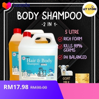 Hair & Body Shampoo 5L [LET PROTECT] Premium Syampoo Mandi 5Litre Goat ...