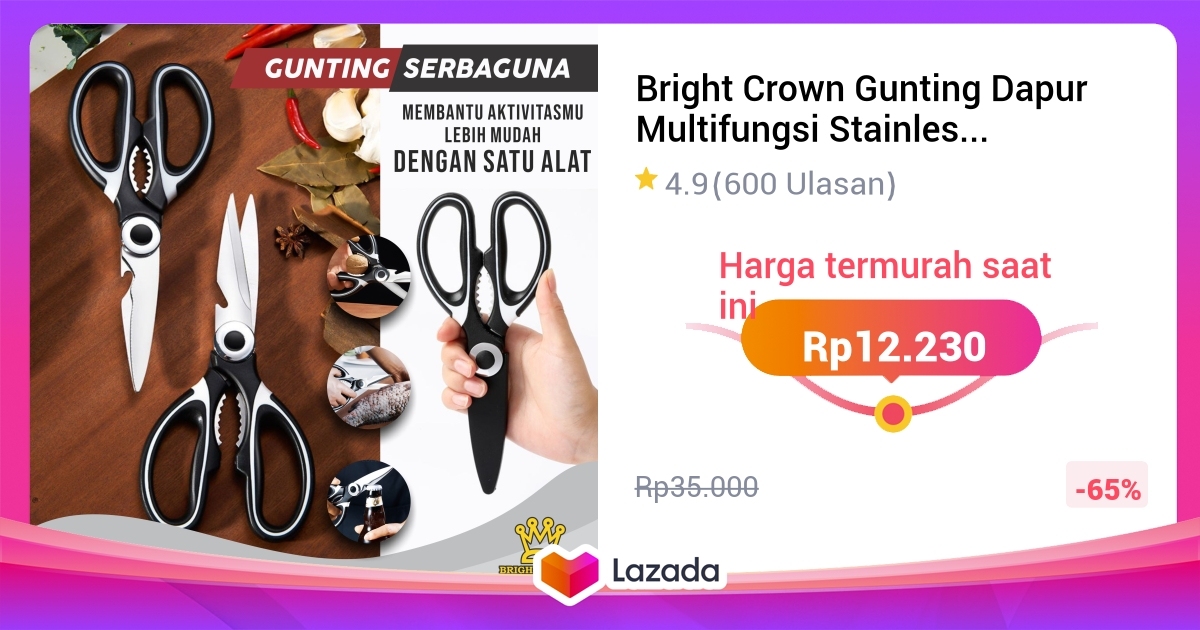 Bright Crown Gunting Dapur Multifungsi Stainless Steel / Gunting ...