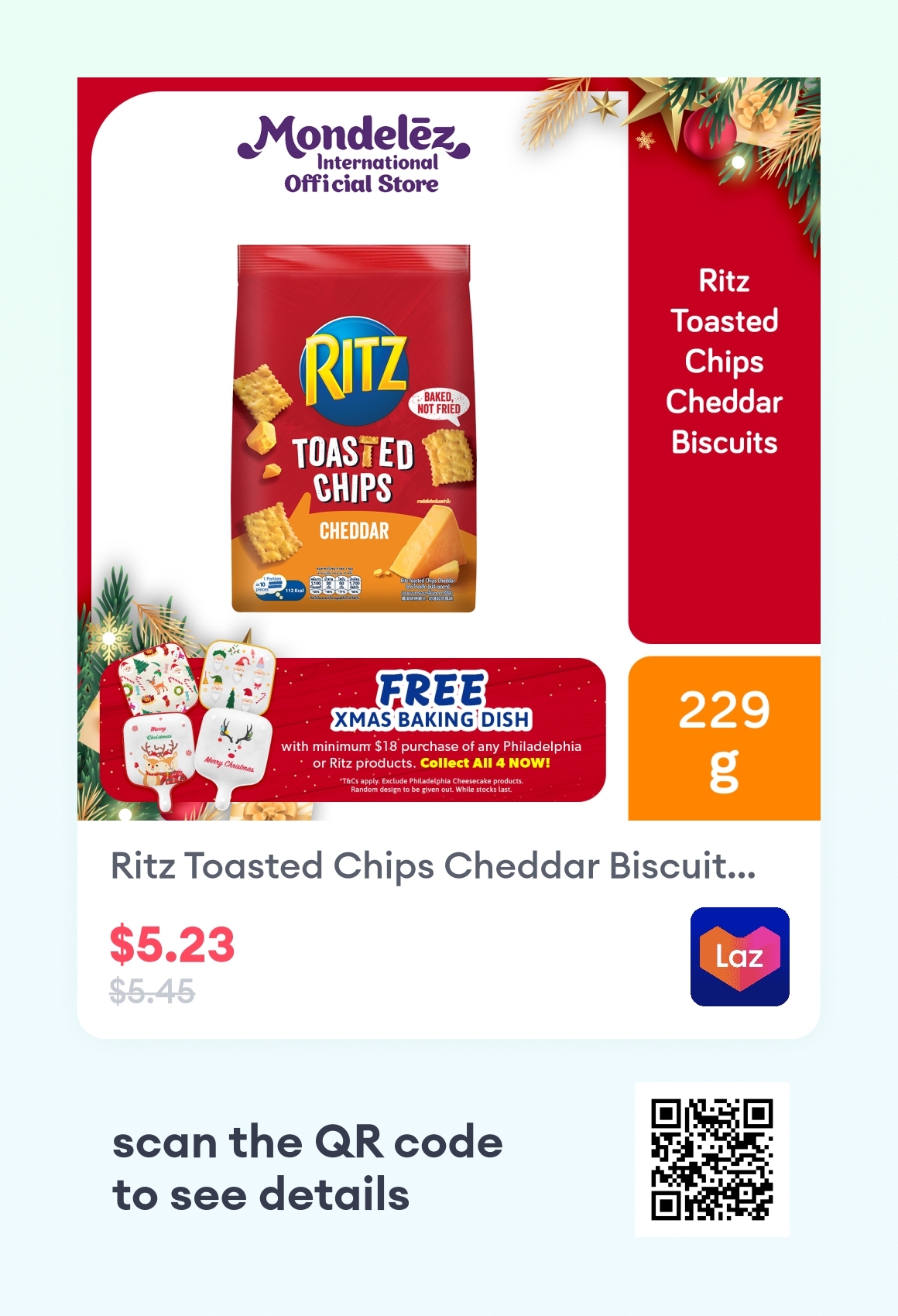 Ritz Toasted Chips Cheddar Biscuits 229G