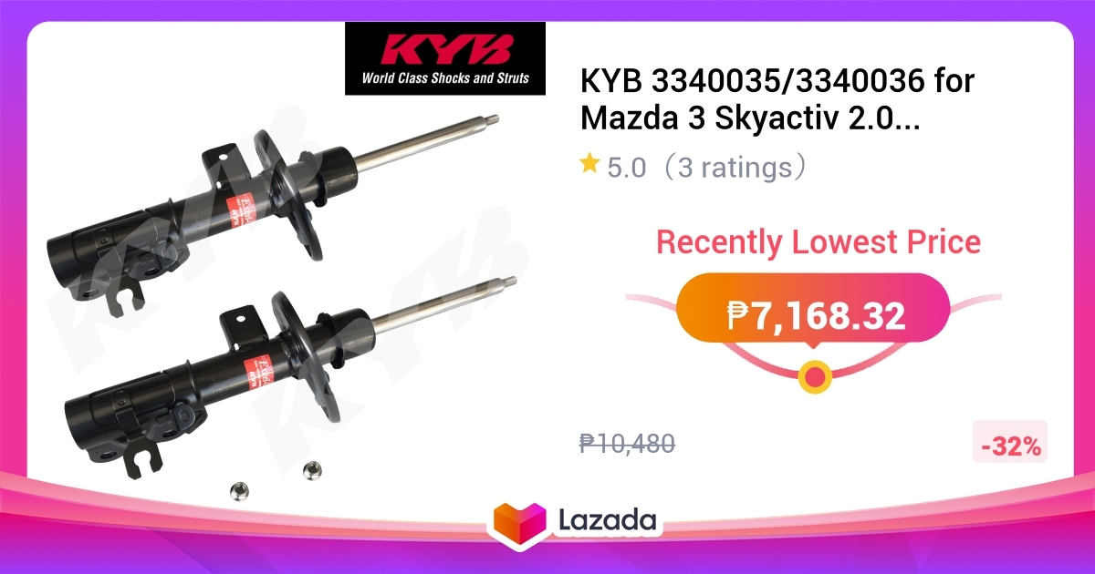 KYB 3340035/3340036 for Mazda 3 Skyactiv 2.0R 2015 - 2019 Set of 2 ...
