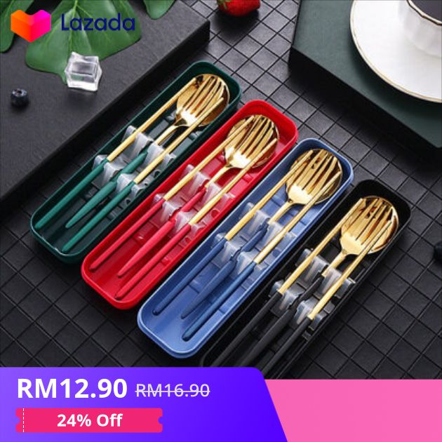 Travel Portable Stainless Steel Tableware Utensil Set Cutlery Set Spoon ...