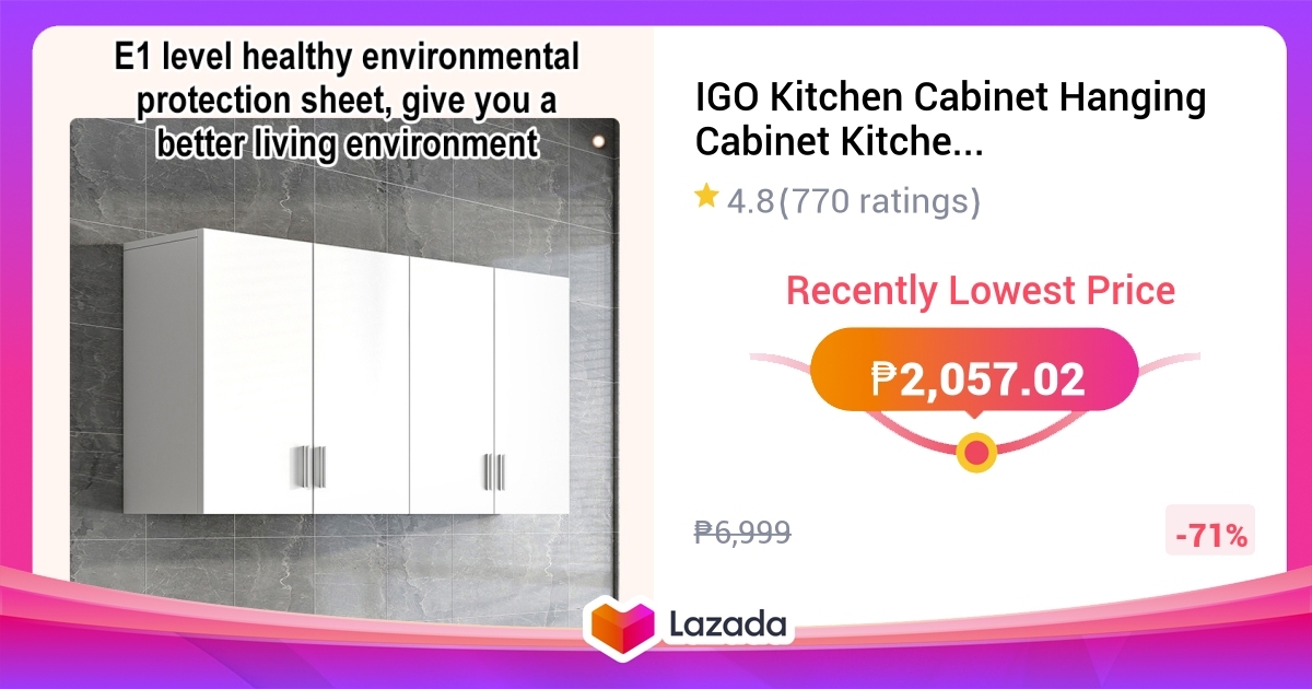 IGO Kitchen Cabinet Hanging Cabinet Kitchen Organizer Wall Cabinet Storage Kitchen Racks Organizer