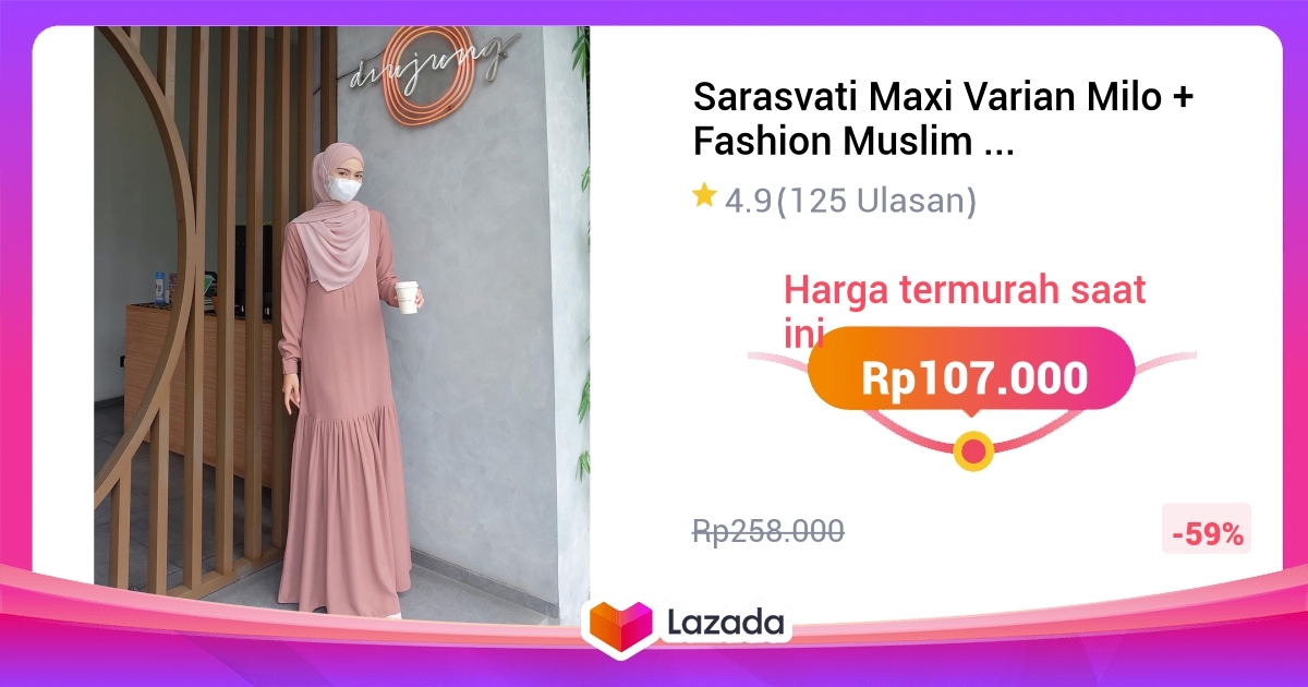 Sarasvati Maxi Varian Milo + Fashion Muslim + Gamis Kondangan + Pakaian ...