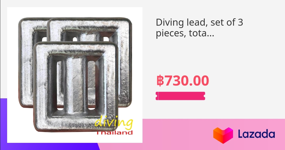 Diving lead, set of 3 pieces, total weight 3 Kg.