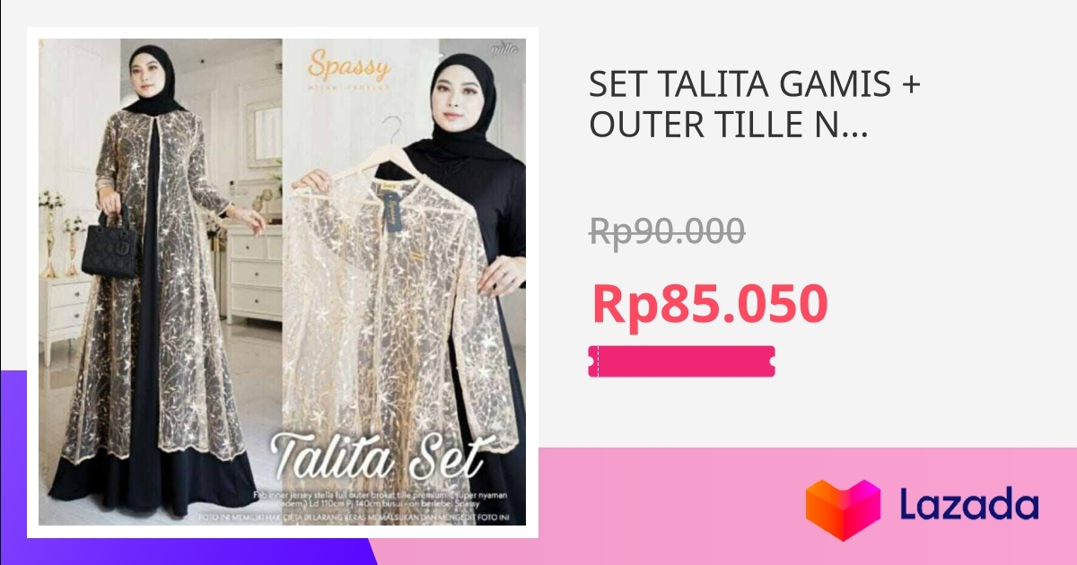 SET TALITA GAMIS + OUTER TILLE NO PASMINA ( bisa beli outer saja atau ...