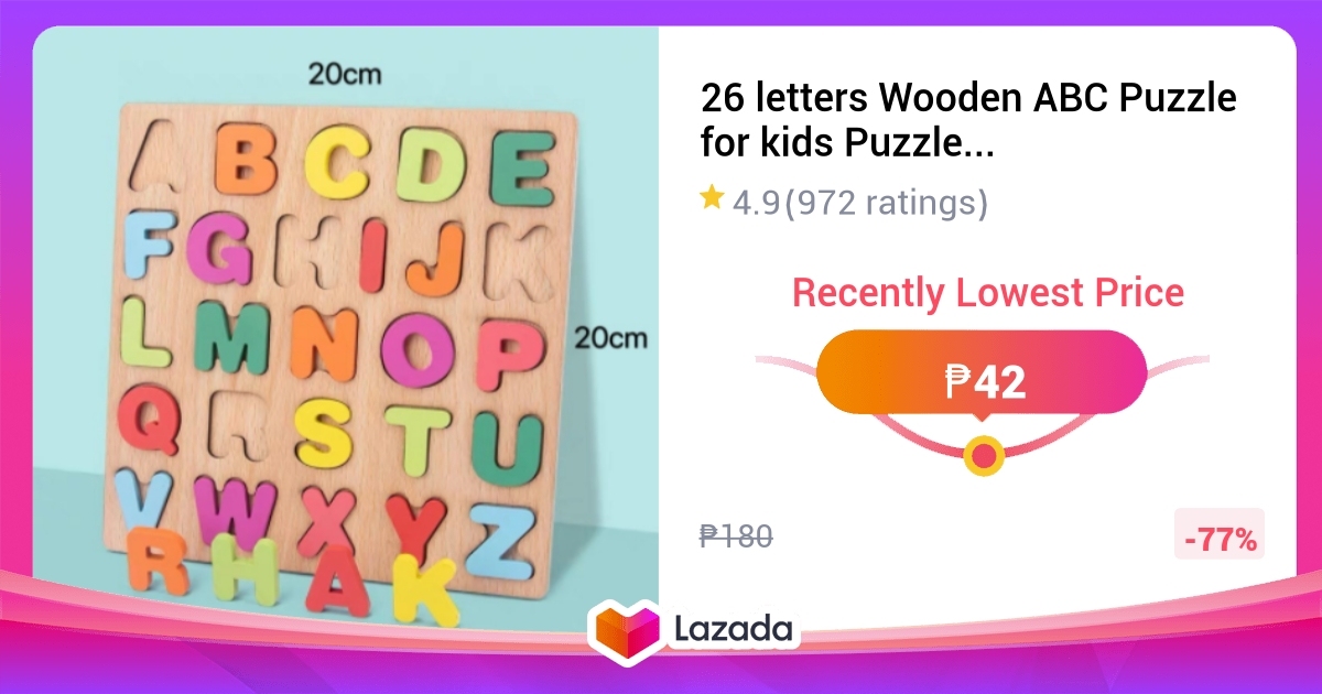 26 letters Wooden ABC Puzzle for kids Puzzles Wooden Toys Alphabet ...