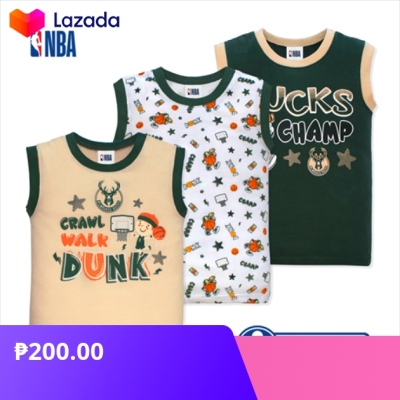 NBA Baby - 3-piece Muscle shirt (Crawl Walk Dunk - Bucks)