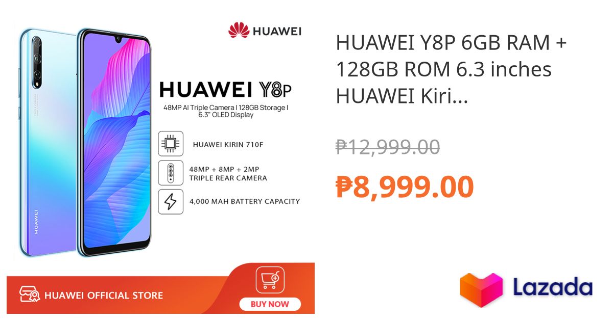 HUAWEI Y8P 6GB RAM + 128GB ROM 6.3 inches HUAWEI Kirin 710F EMUI 10.1 4000 mAh Rear Camera: 48 ...