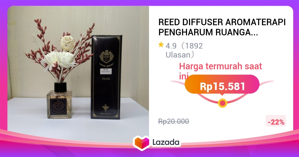 REED DIFFUSER AROMATERAPI PENGHARUM RUANGAN LOVER'S GRASS REED DIFFUSER ...