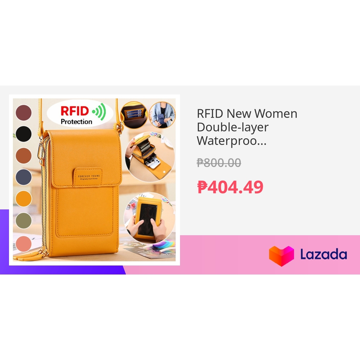 RFID New Women Double-layer Waterproof Leather Large Capacity Touch Screen Shoulder Bags Female ...