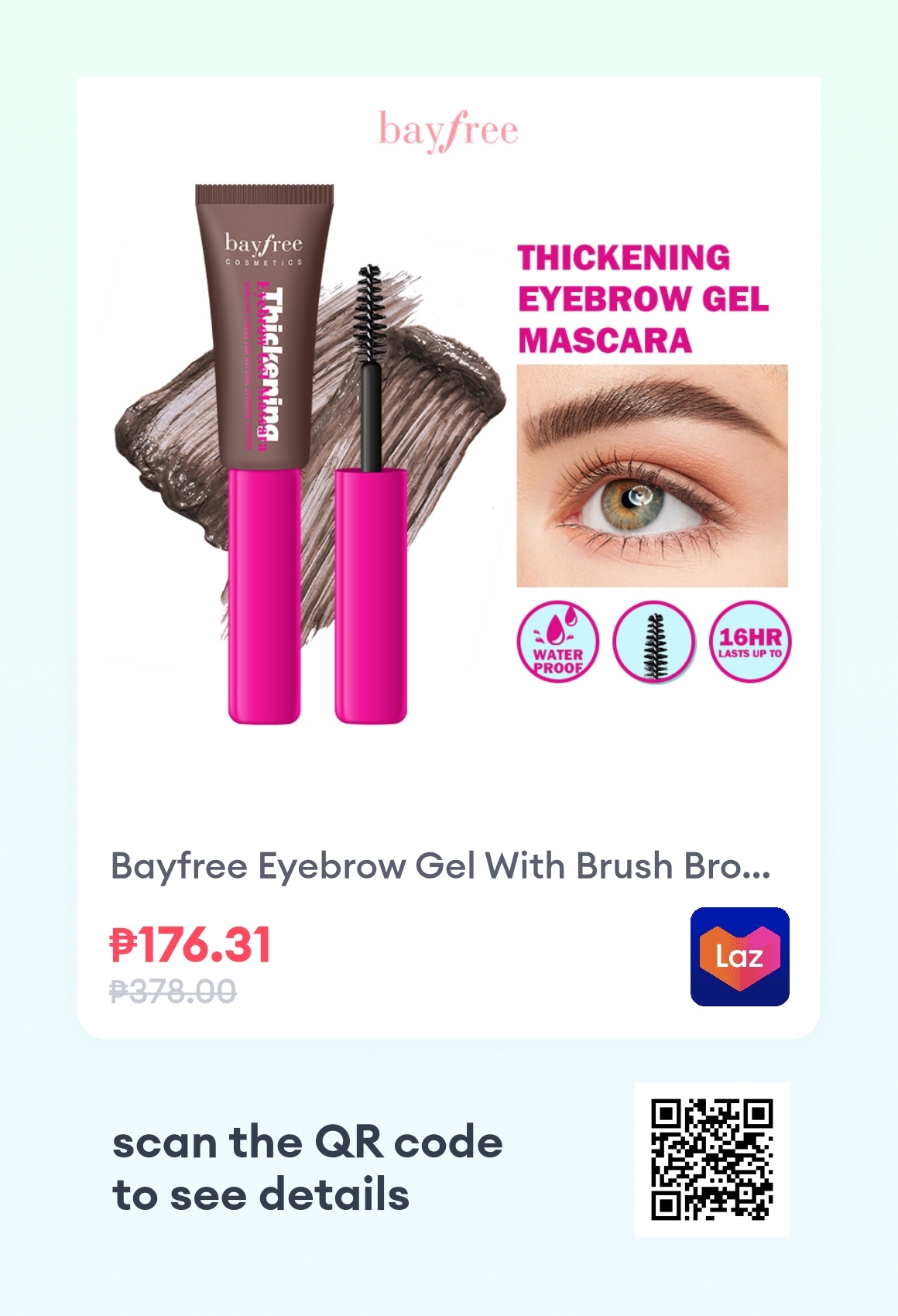 Bayfree Eyebrow Gel With Brush Brow Tinted Dye Waterproof & Long ...