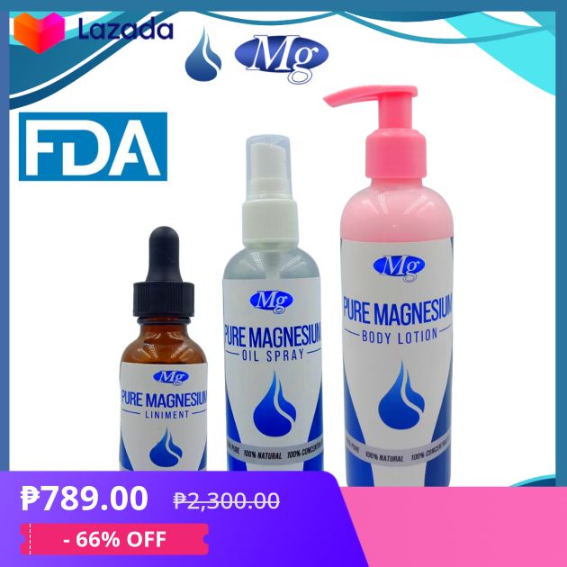 BUNDLE SET PURE MAGNESIUM OIL,SPRAY,BODY LOTION AND LINIMENT 100% ...
