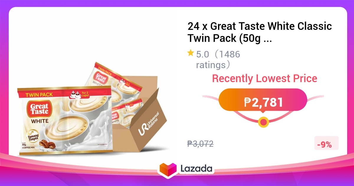 24 x Great Taste White Classic Twin Pack (50g x 10)
