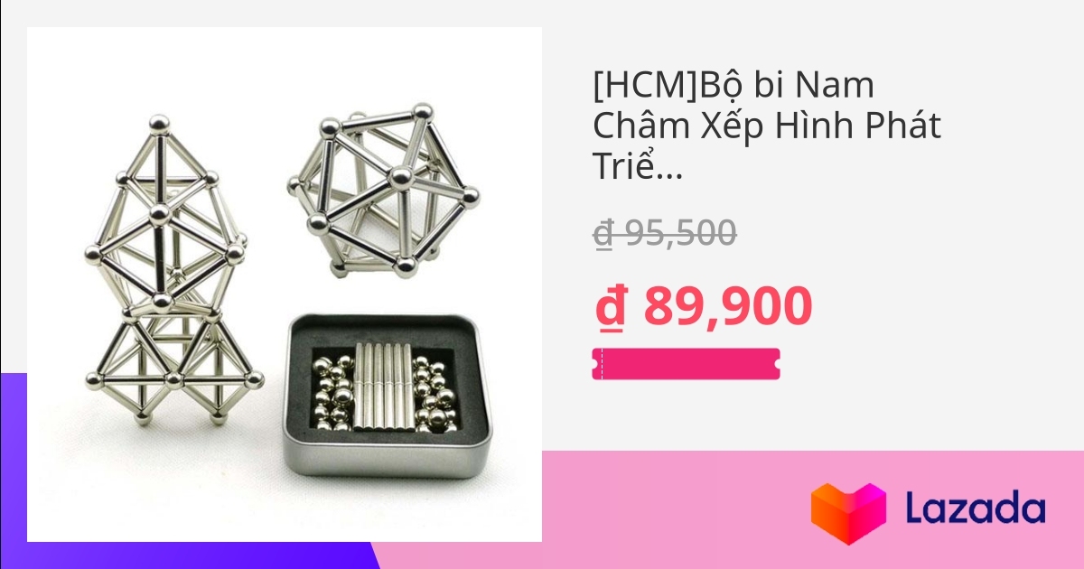 [HCM]Bộ bi Nam Châm Xếp Hình Phát Triển Trí Tuệ Thông Minh Bucky Bars ...