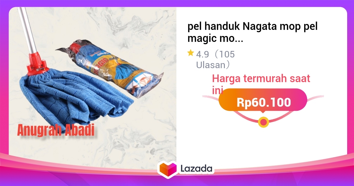 pel handuk Nagata mop pel magic mop microfiber+gagang