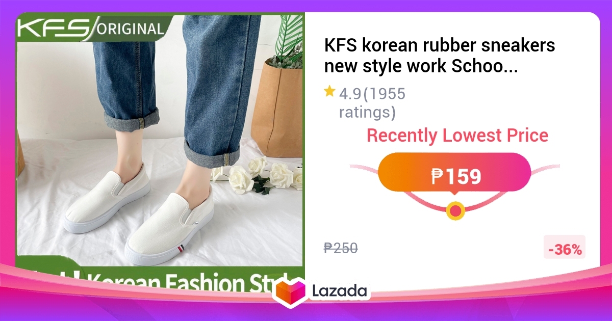 KFS korean rubber sneakers new style work School Shoes
