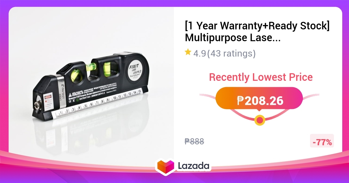 [1 Year Warranty+Ready Stock] Multipurpose Laser Level laser measure ...