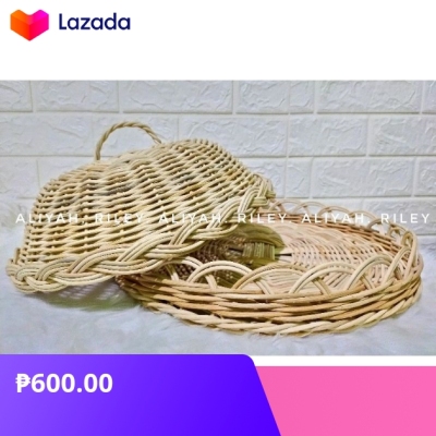 Rattan Food Cover with Food Tray Boho Minimalist Kitchen Dining Home ...