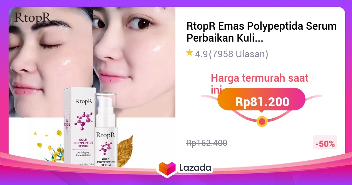 RtopR Emas Polypeptida Serum Perbaikan Kulit Anti-Penuaan Asam ...