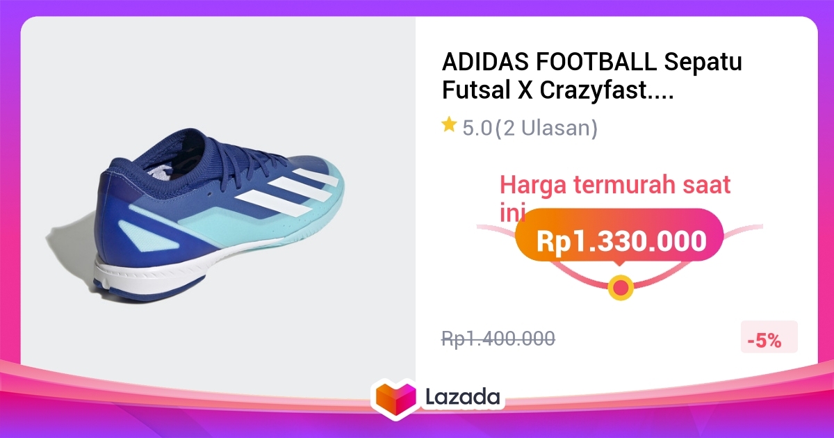 ADIDAS FOOTBALL Sepatu Futsal X Crazyfast.3 Indoor Unisex Biru ID9341