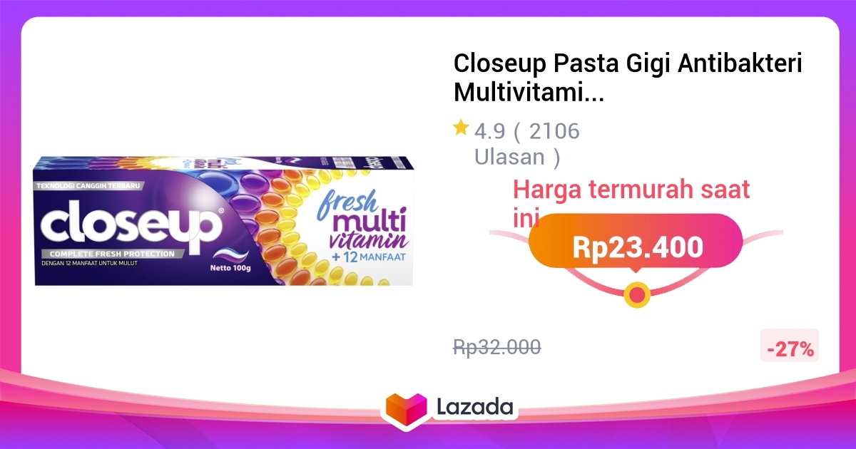 Closeup Pasta Gigi Antibakteri Multivitamin Complete Fresh Protection ...