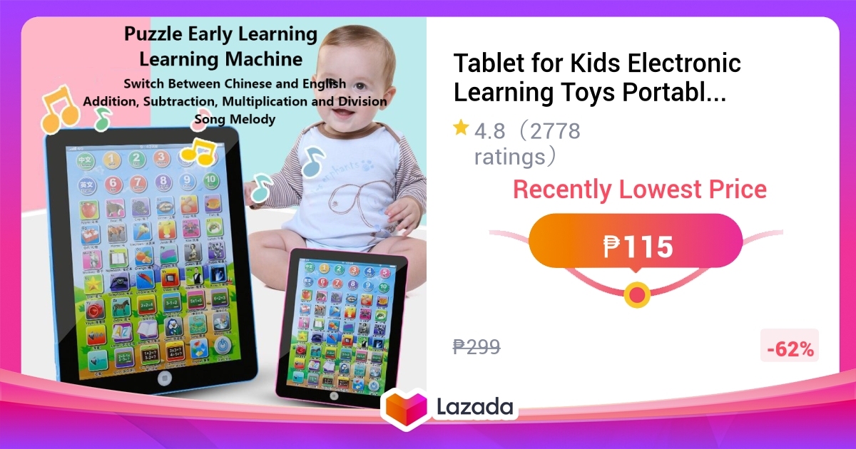 Tablet for Kids Electronic Learning Toys Portable Ipad Learning ...