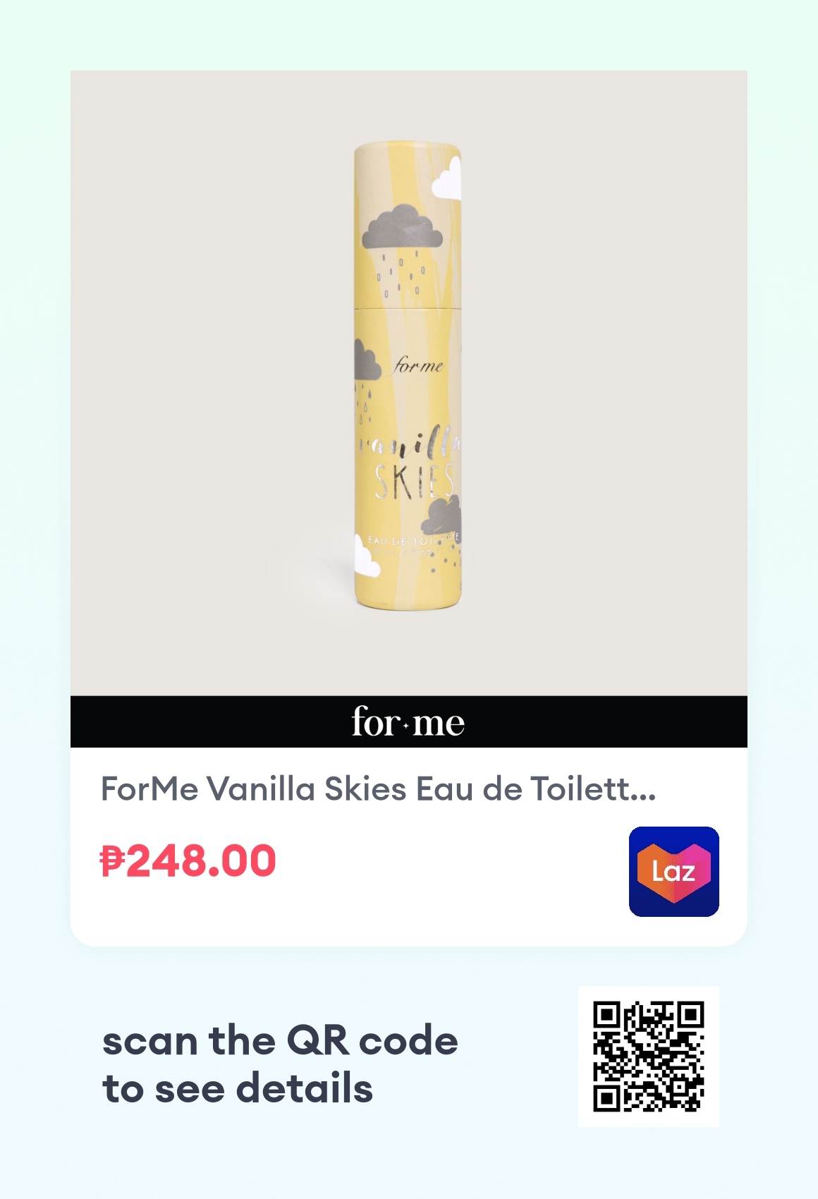 ForMe Vanilla Skies Eau de Toilette Perfume for Women 20ML (Yellow)