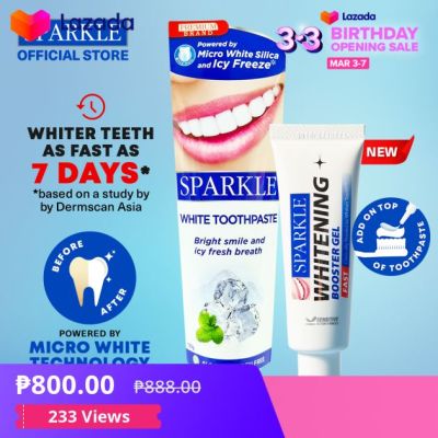 SPARKLE Whitening Booster Duo (Booster Gel and Fresh White Toothpaste 100g)