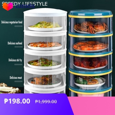 5 Layer Food Storage Cover Sliding Door Stackable Keep warm Dust proof ...