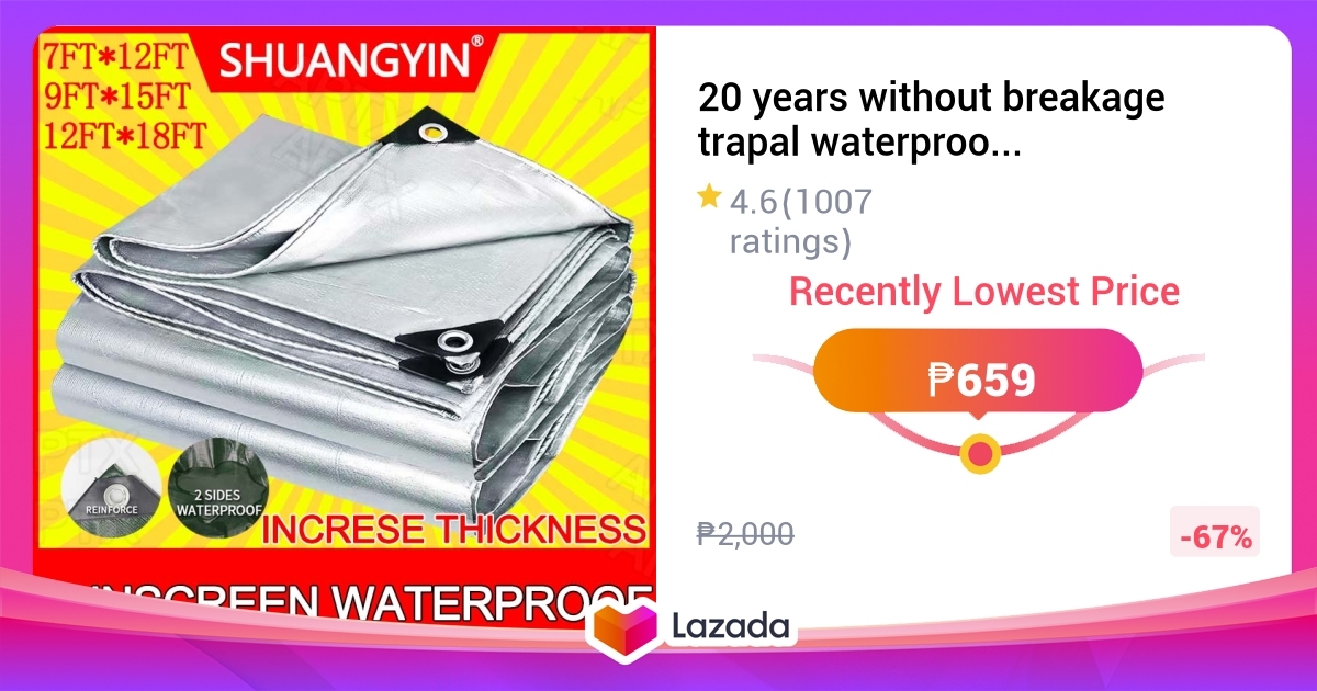 20 years without breakage trapal waterproof makapal Trapal Lona Tolda ...