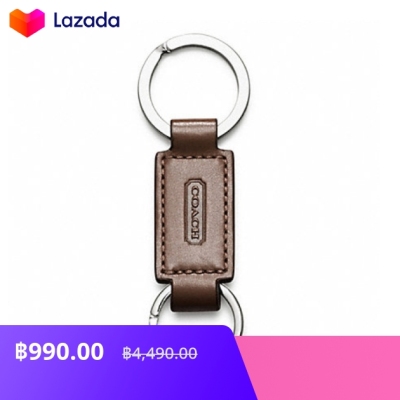 COACH LEATHER VALET KEY RING MAHOGANY