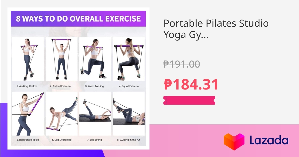 Portable Pilates Studio Yoga Gym Exercise Resistance Band THE SALIVIO SHOP