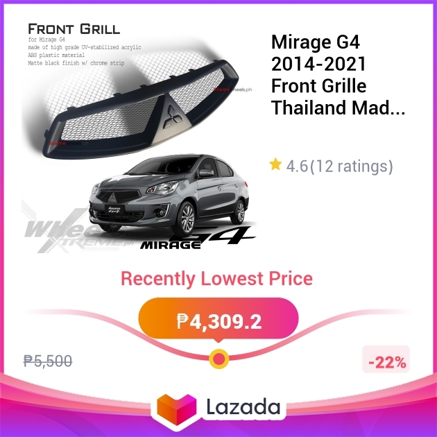 Mirage G4 2014-2021 Front Grille Thailand Made Matte black grill