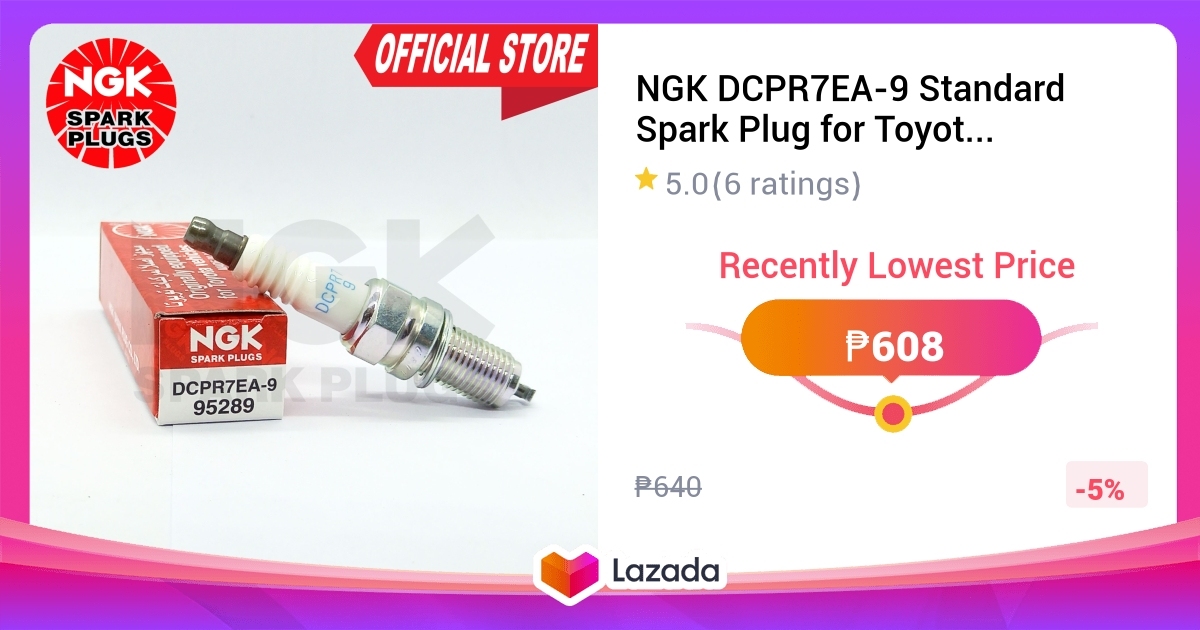 NGK DCPR7EA-9 Standard Spark Plug for Toyota Avanza 2006-2015 Set of 4