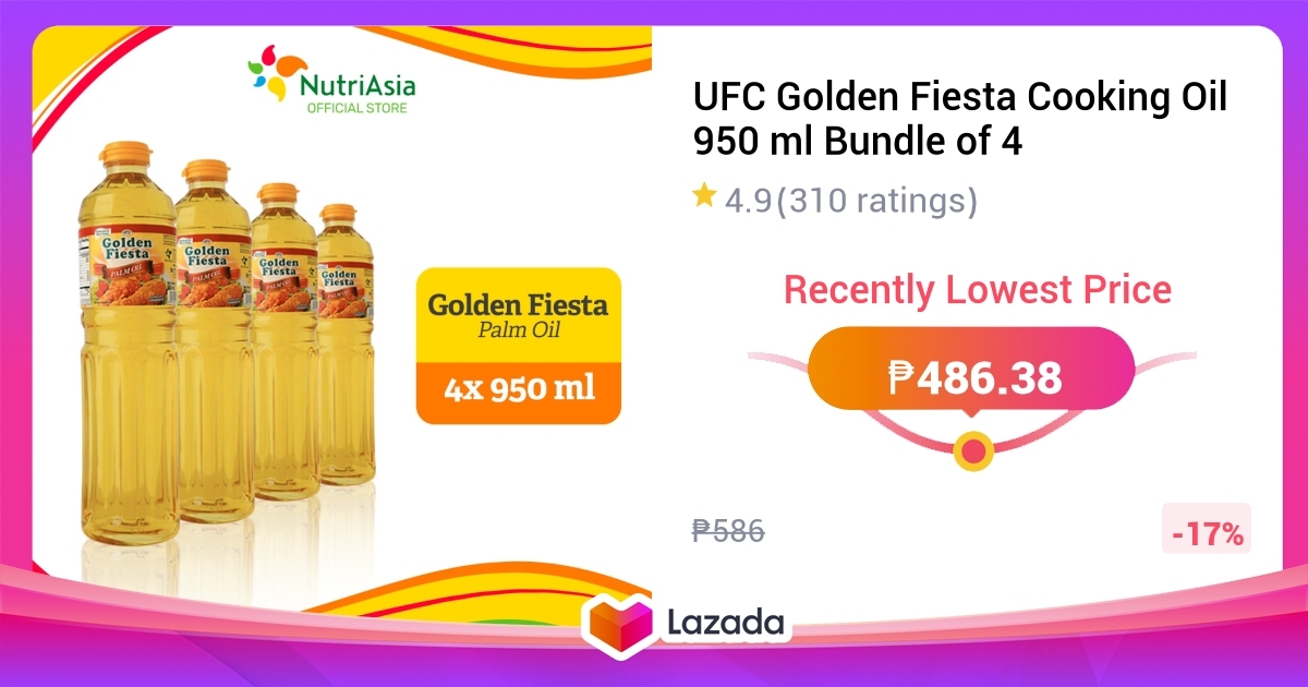 UFC Golden Fiesta Cooking Oil 950 ml Bundle of 4