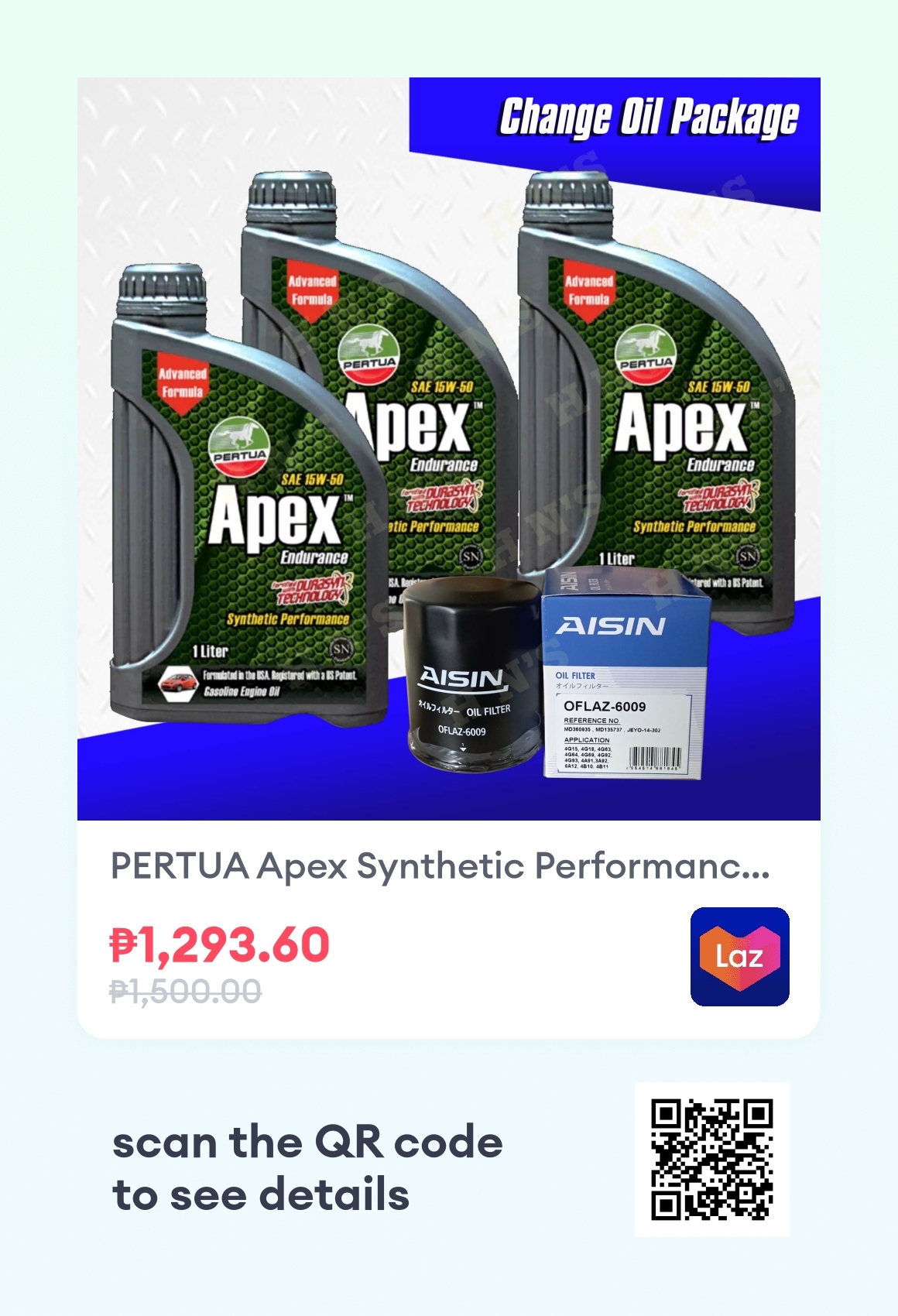 PERTUA Apex Synthetic Performance Oil Change Bundle for Mitsubishi ...